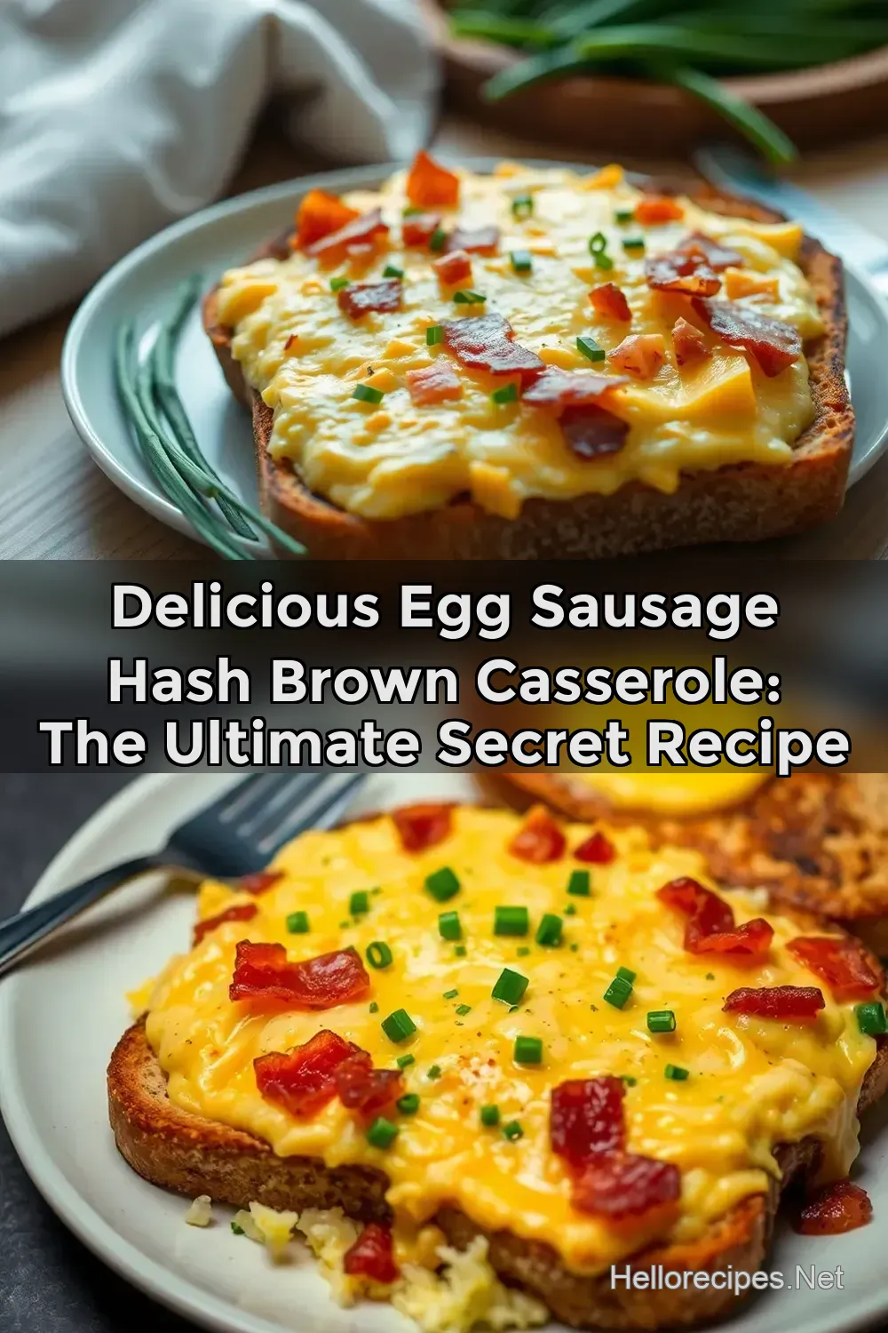 Easy Cheesy Bacon & Chive Scramble Toast: Quick Breakfast…