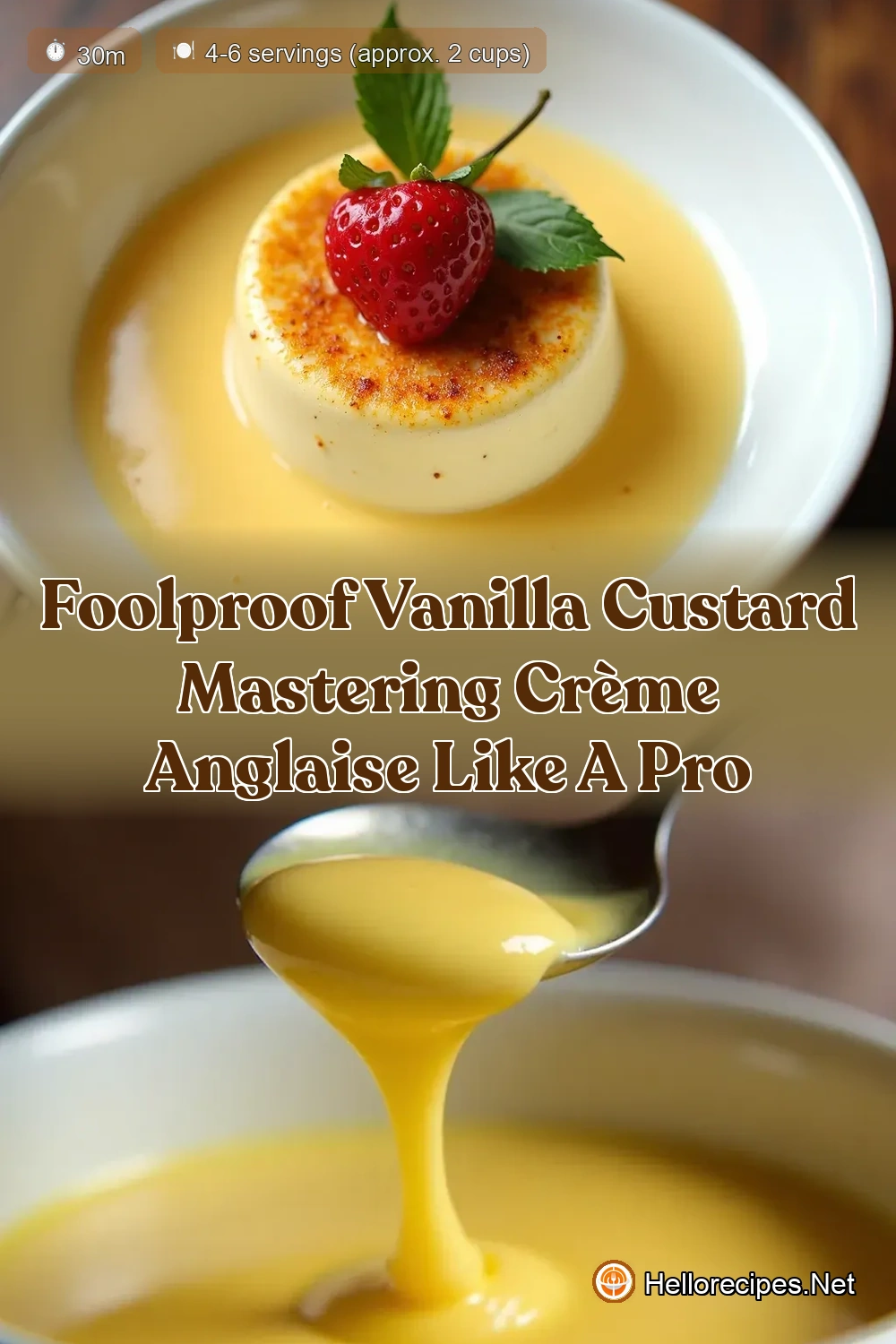 Foolproof Classic Vanilla Custard Crème Anglaise - Hello…