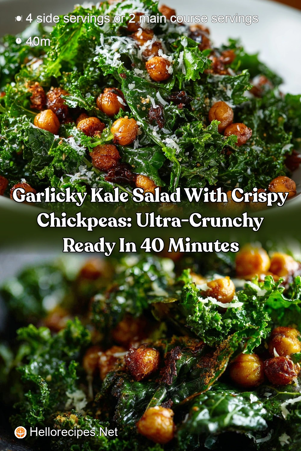 Garlicky Kale Salad with Crispy Chickpeas: Maximum Crunch…