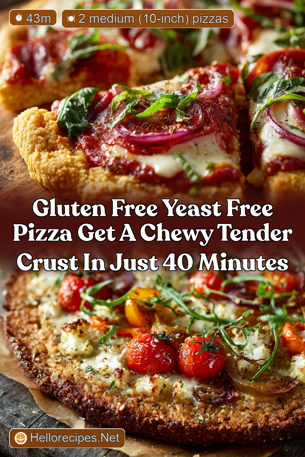 Gluten Free Yeast Free Pizza Chewy Crust in 40 Minutes