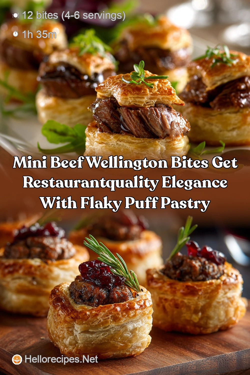Mini Beef Wellington Bites Classic Puff Pastry Party Food