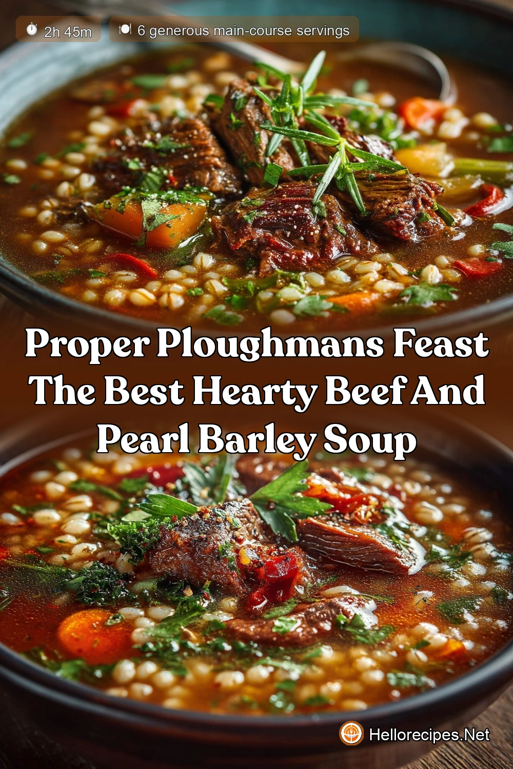 Rich Hearty Beef and Pearl Barley Soup Recipe - Hello…
