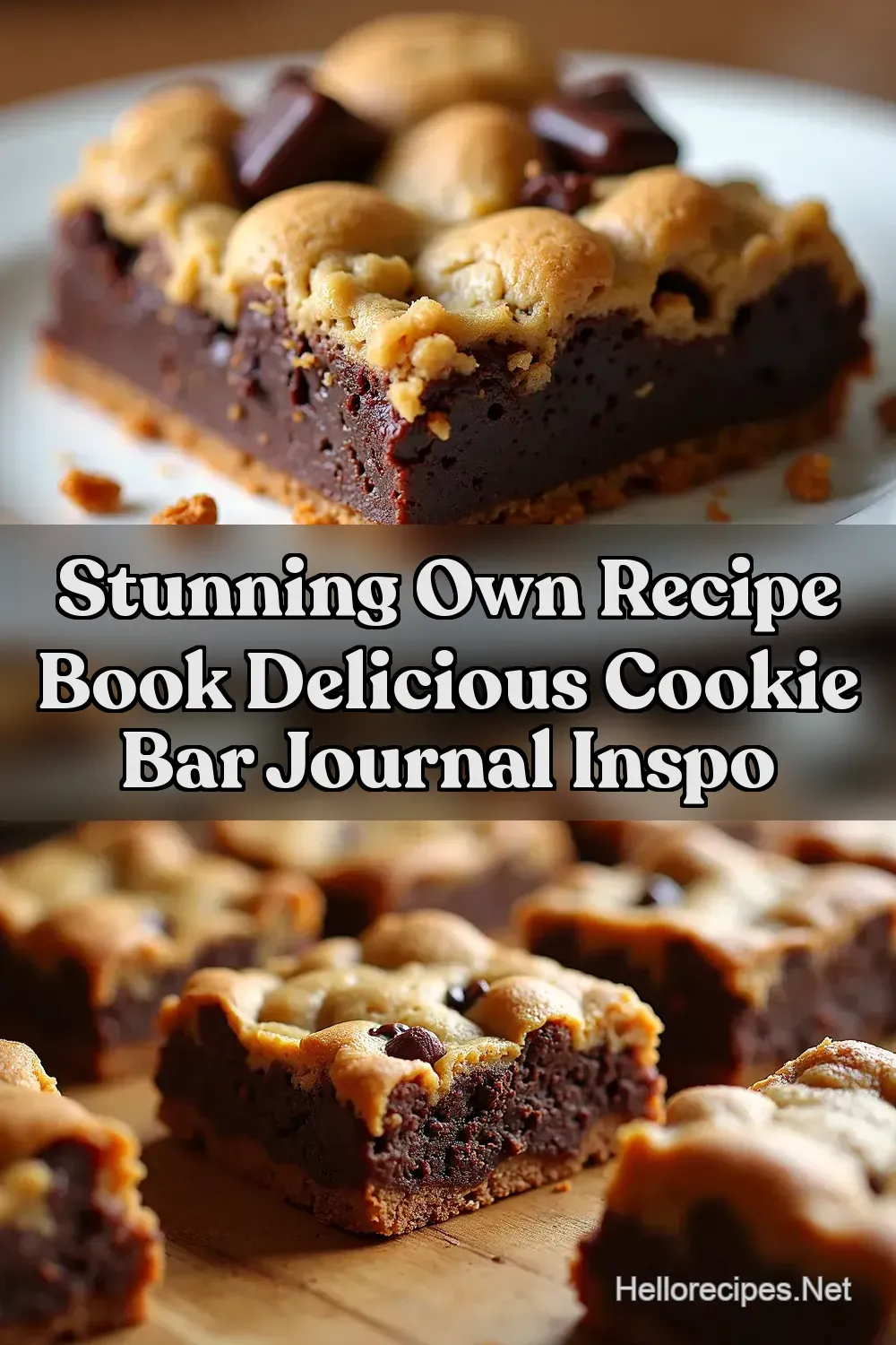 Recipe Journal Inspo Rustic Chocolate Chunk Cookie Bars