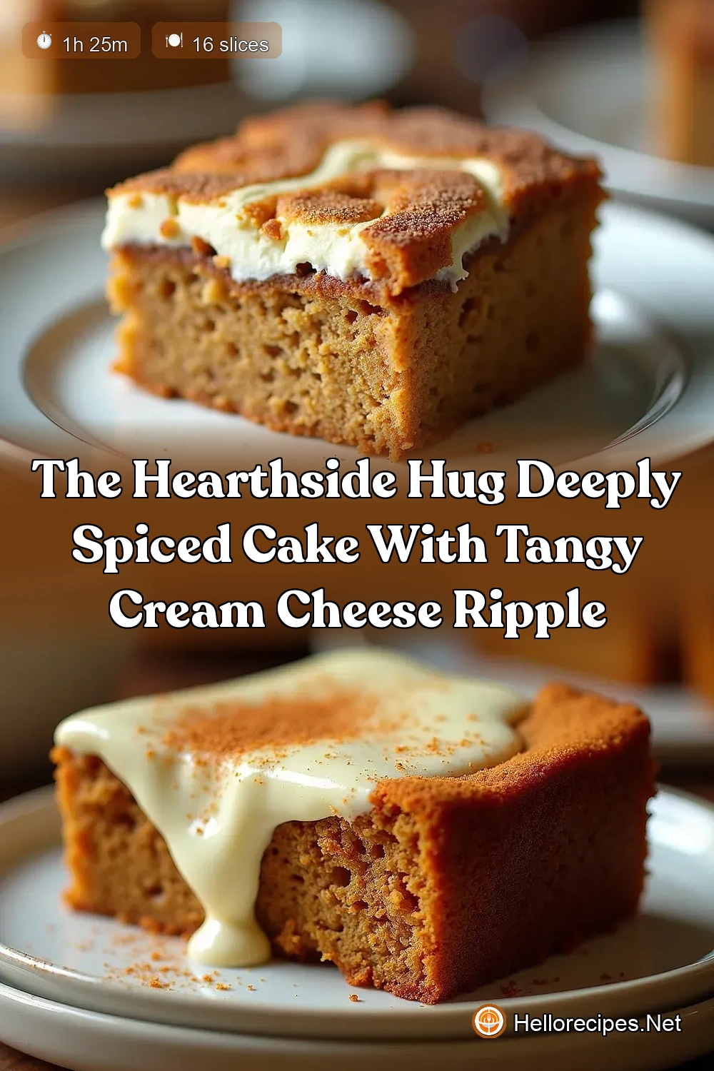 The Best Moist Spice Cake with Cream Cheese Ripple - Hello…