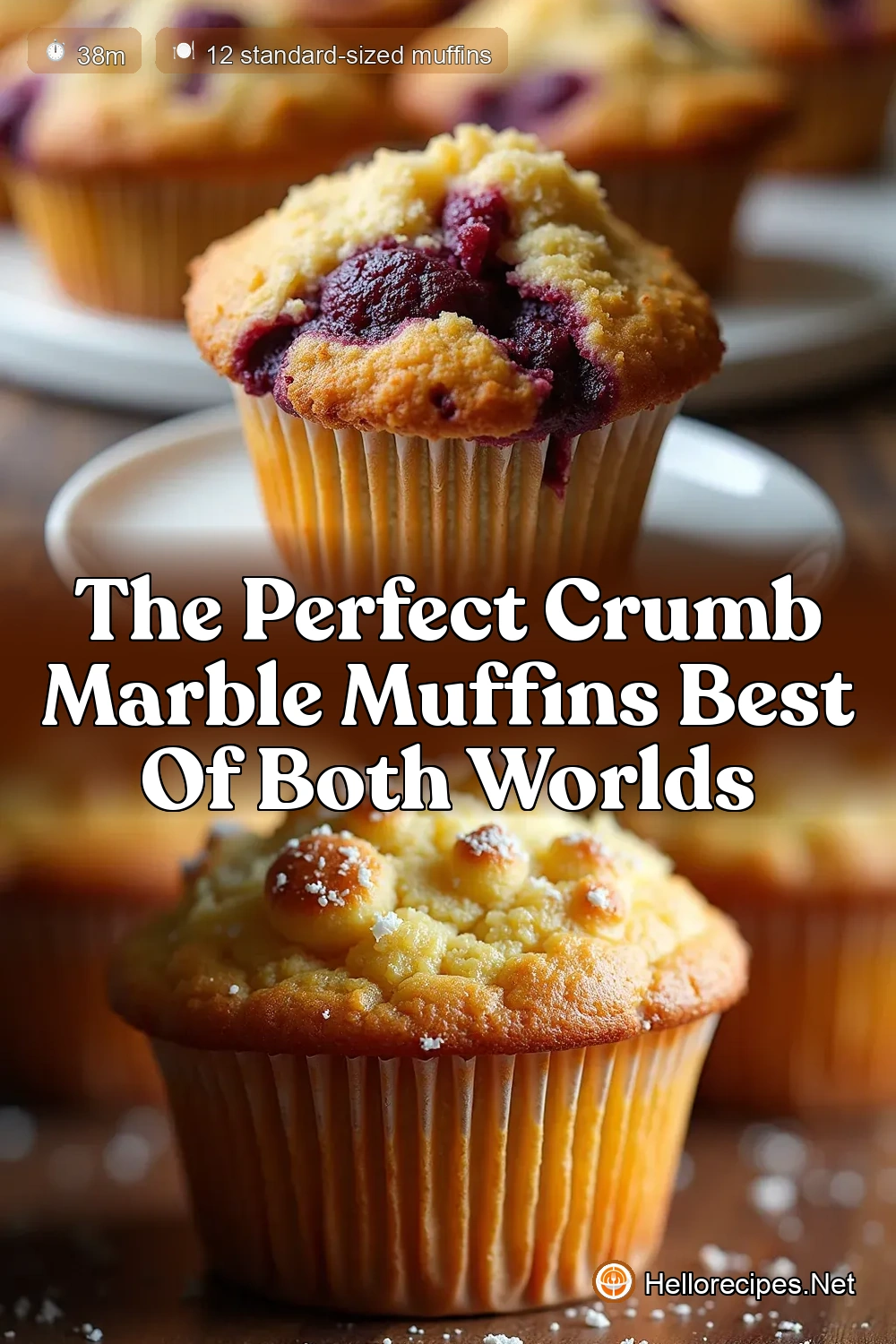 Classic Crumb Marble Muffins Recipe Moist Swirled - Hello…