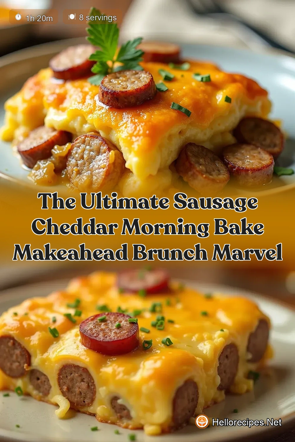 The Ultimate Sausage Cheddar Morning Bake Recipe - Hello…