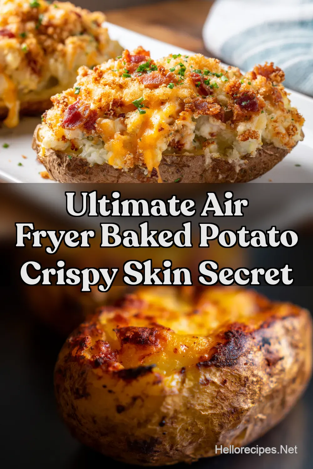 Crispy Air Fryer Baked Potato Recipe Pub Grub at Home