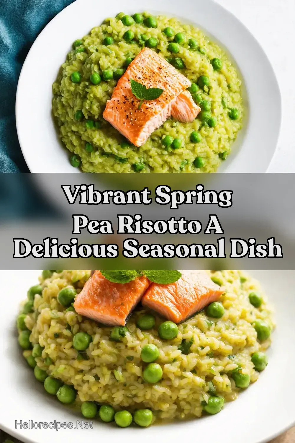 Spring Food Perfection Pea Mint Risotto with Salmon - Hello…