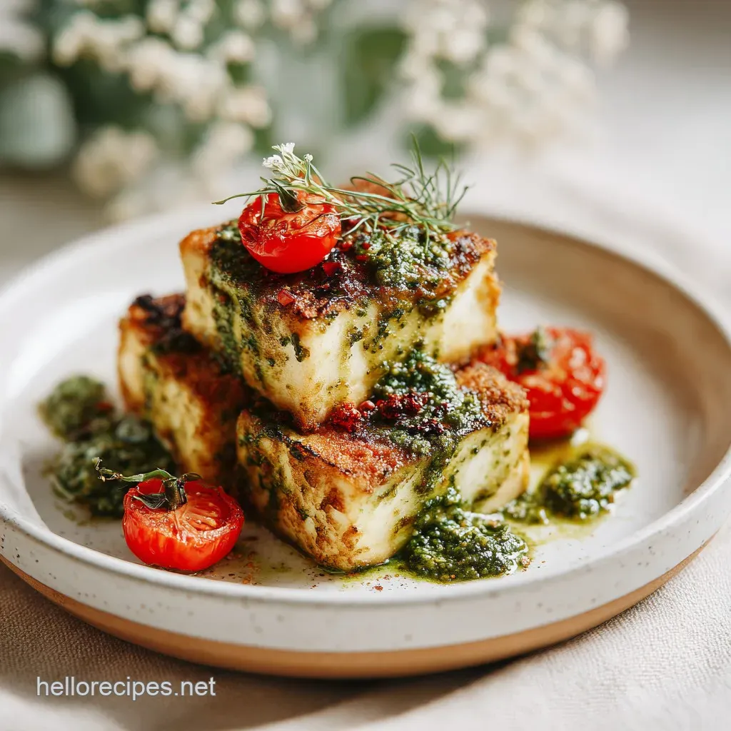 Crispy Baked Pesto Tofu with 5 Ingredients: Oven-Only…