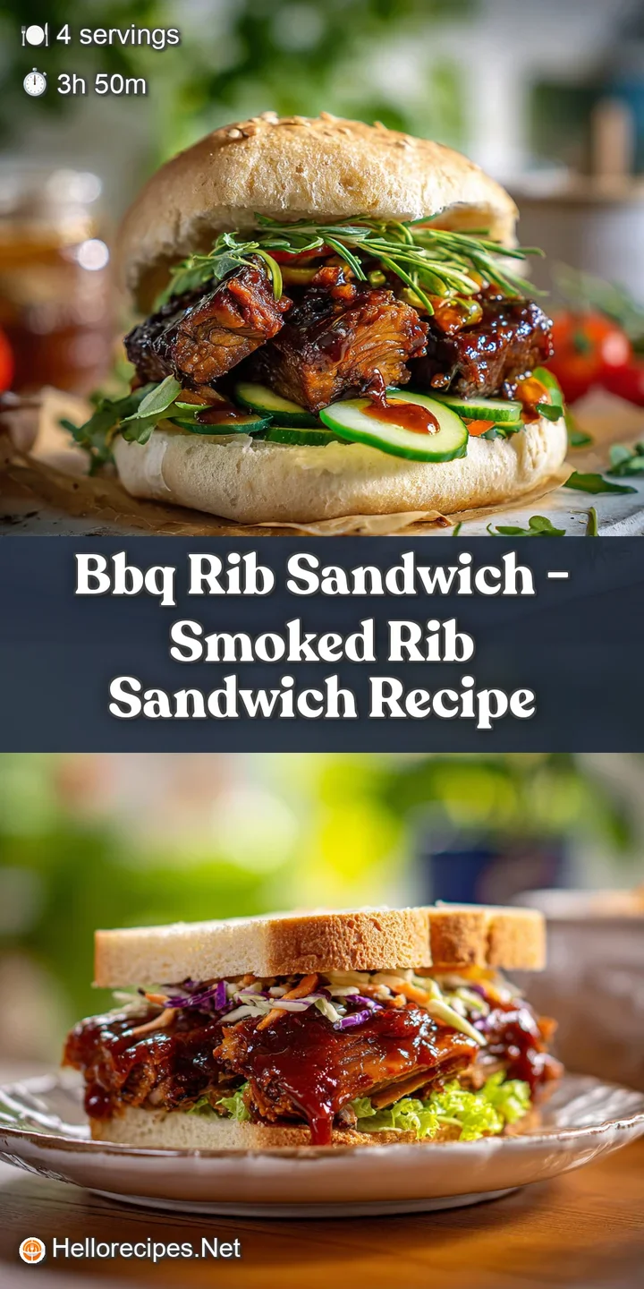 BBQ Rib Sandwich: Succulent Meat & Mahogany Glaze - Hello…