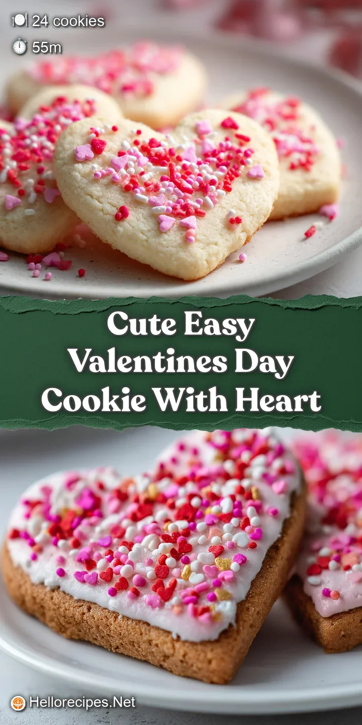 Cute Easy Valentines Day Cookie with Heart Sprinkles for…