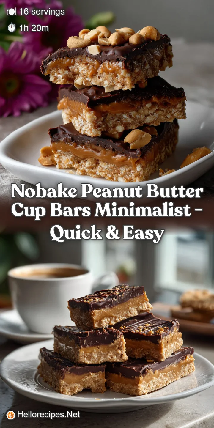 NoBake Peanut Butter Cup Bars Minimalist: Quick Set - Hello…